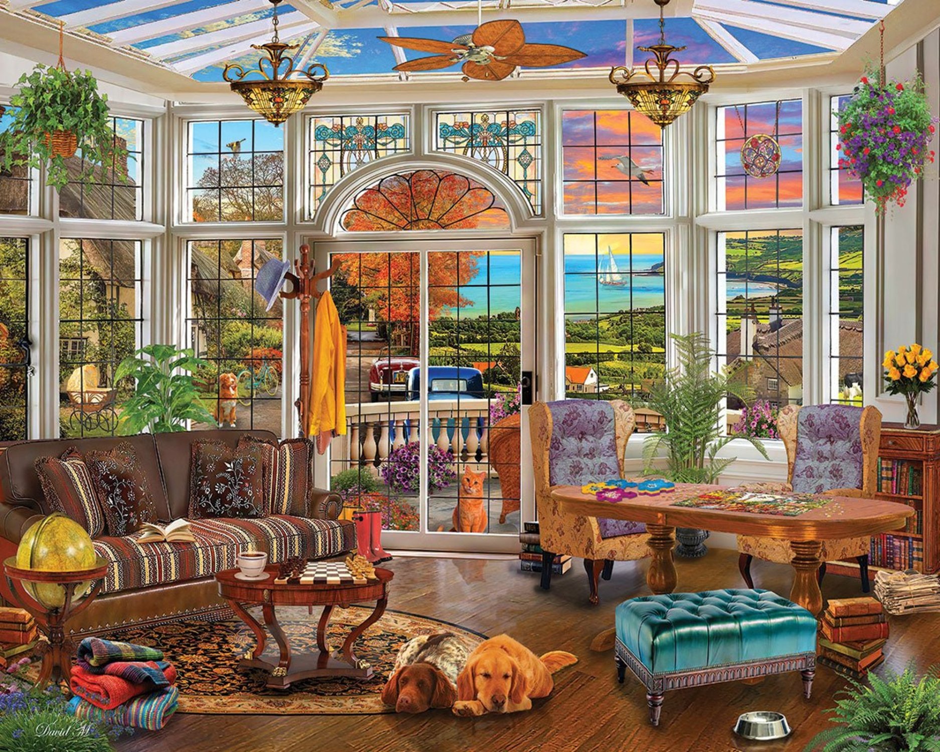 Solve Puzzle au salon jigsaw puzzle online with 396 pieces