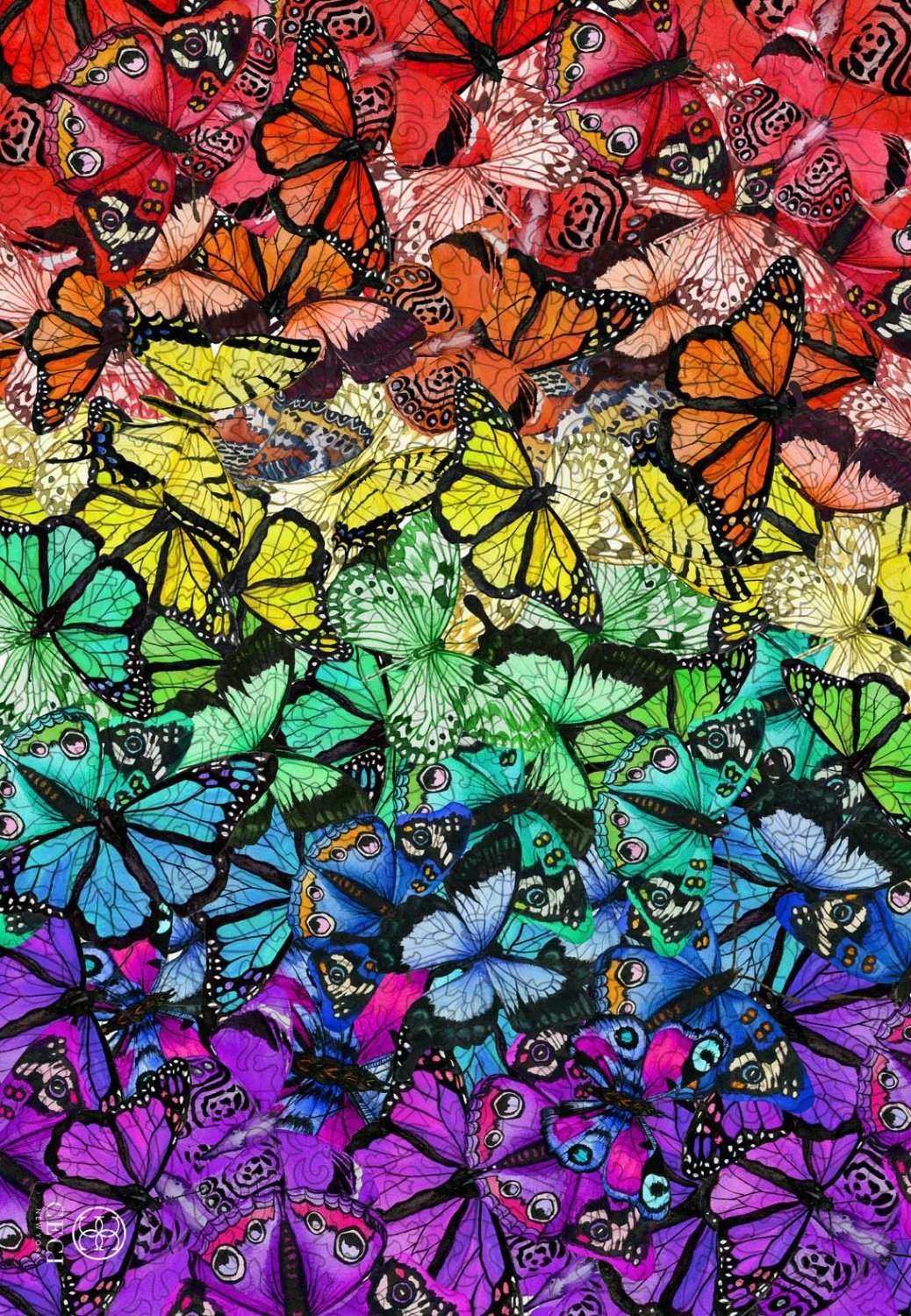 Solve Rainbow Butterflies jigsaw puzzle online with 126 pieces