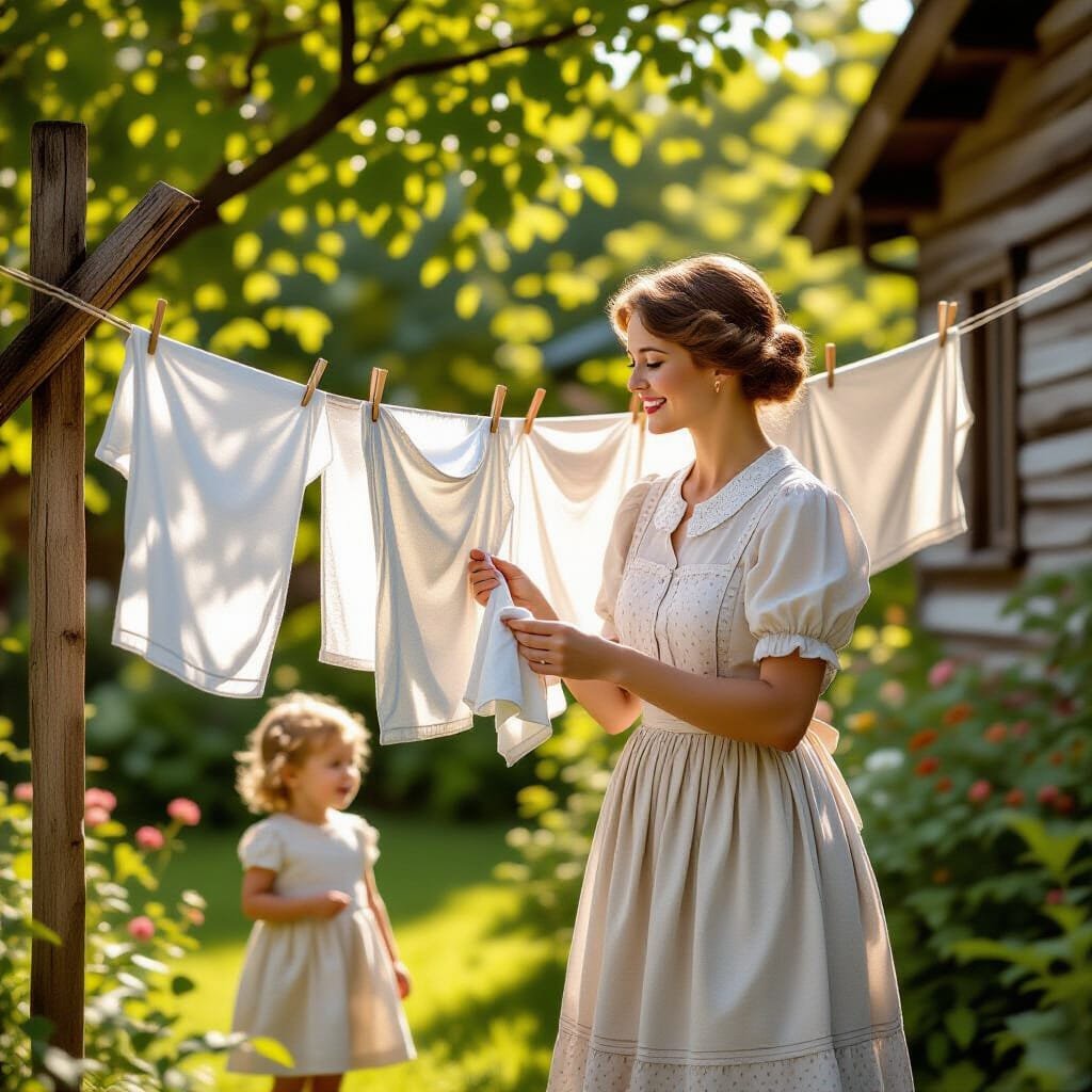 Solve Doing Laundry jigsaw puzzle online with 49 pieces