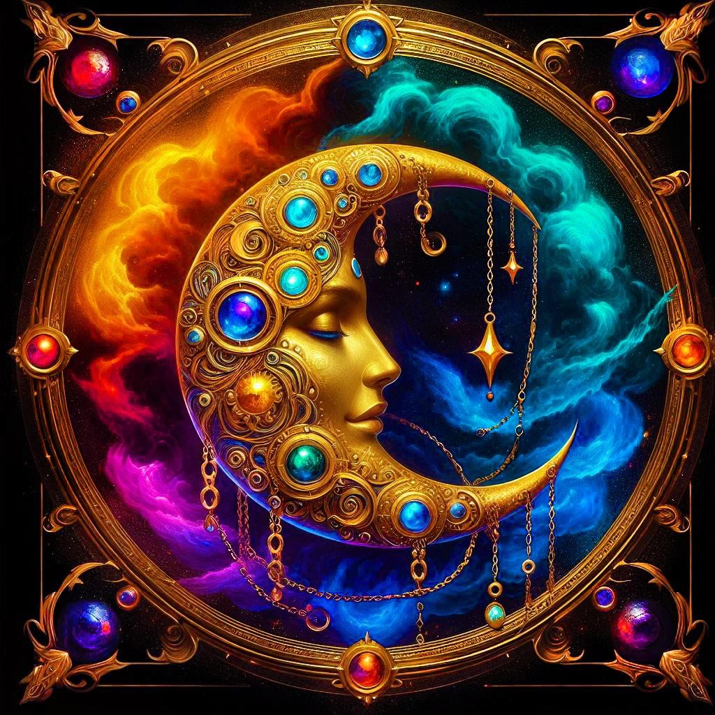 Solve Nova the beautiful celestial crescent moon jigsaw puzzle online with 81 pieces