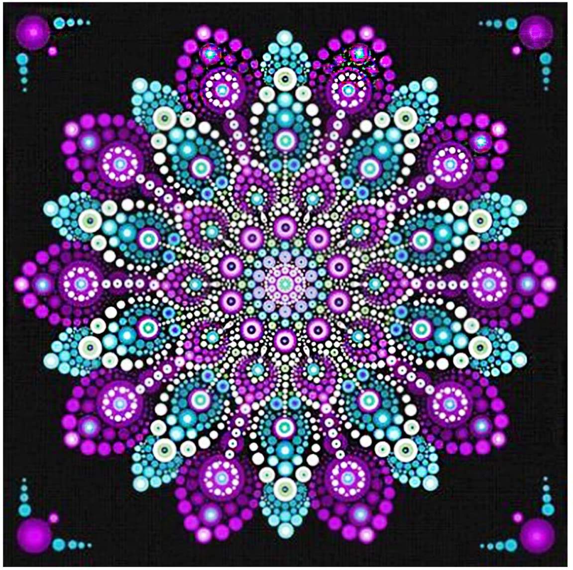 Solve Flower Mandela jigsaw puzzle online with 225 pieces