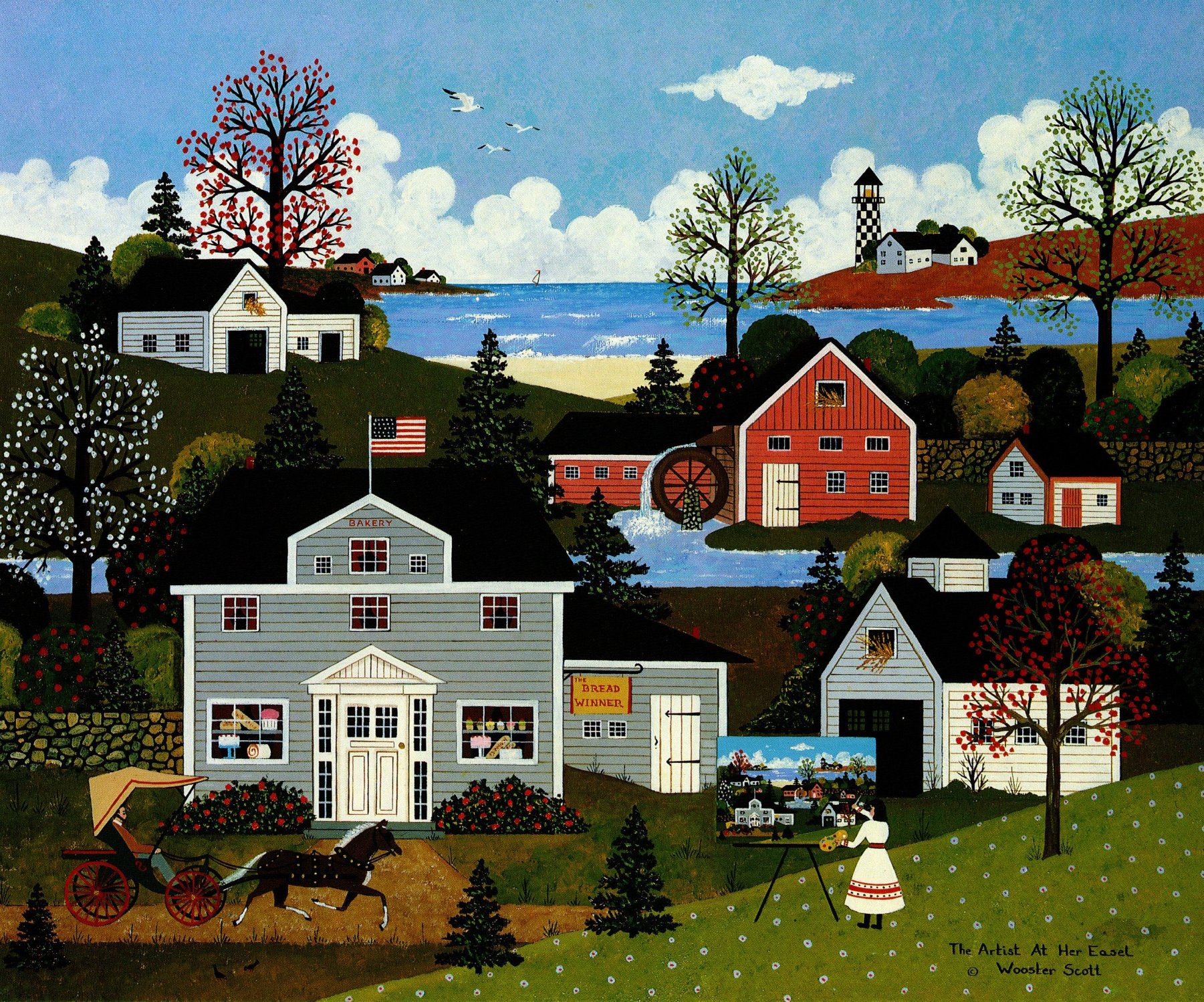 Solve Artist At Her Easel {J.W.Scott} jigsaw puzzle online with 195 pieces