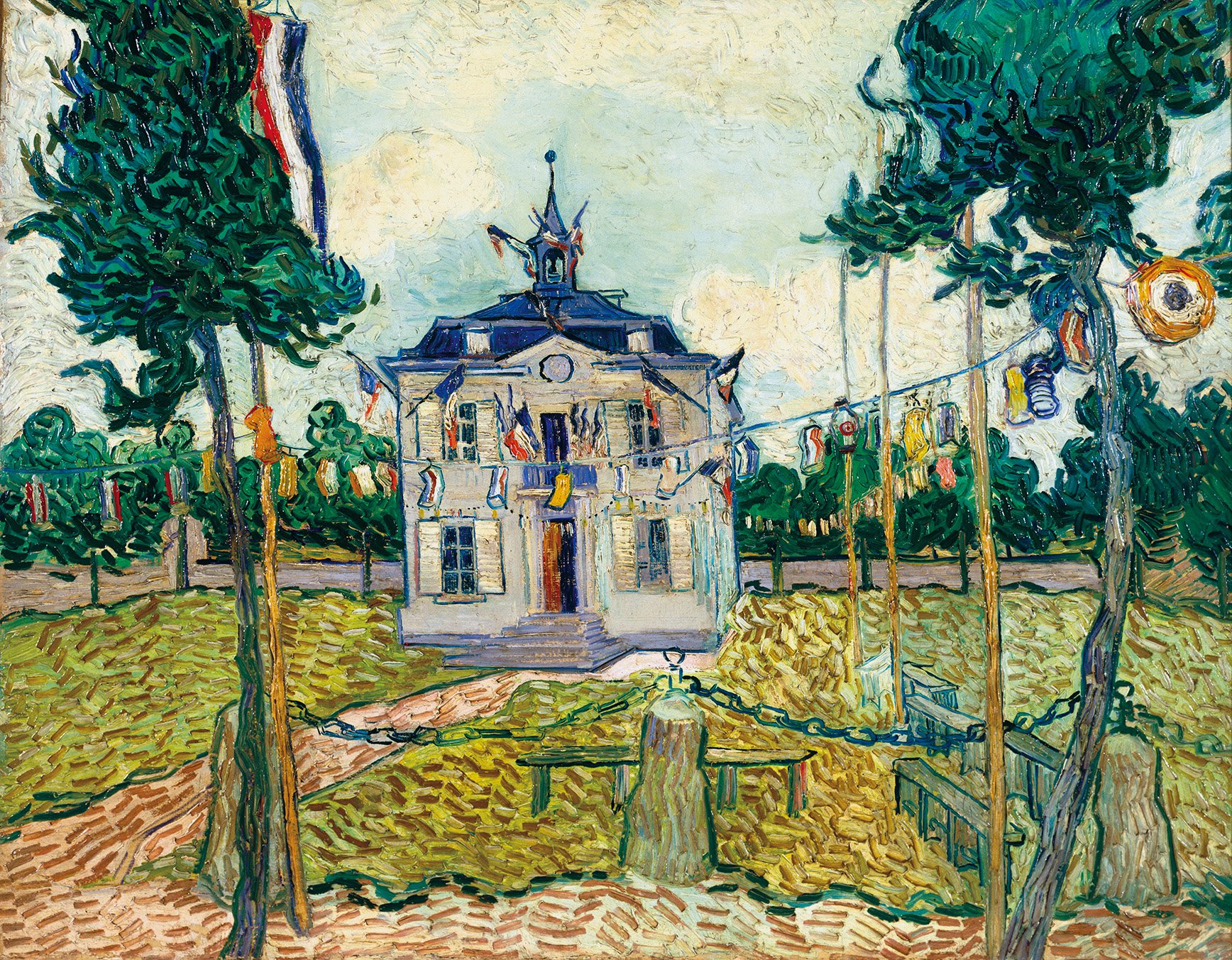 Solve Vincent van Gogh, The Town Hall at Auvers, 1890 jigsaw puzzle ...