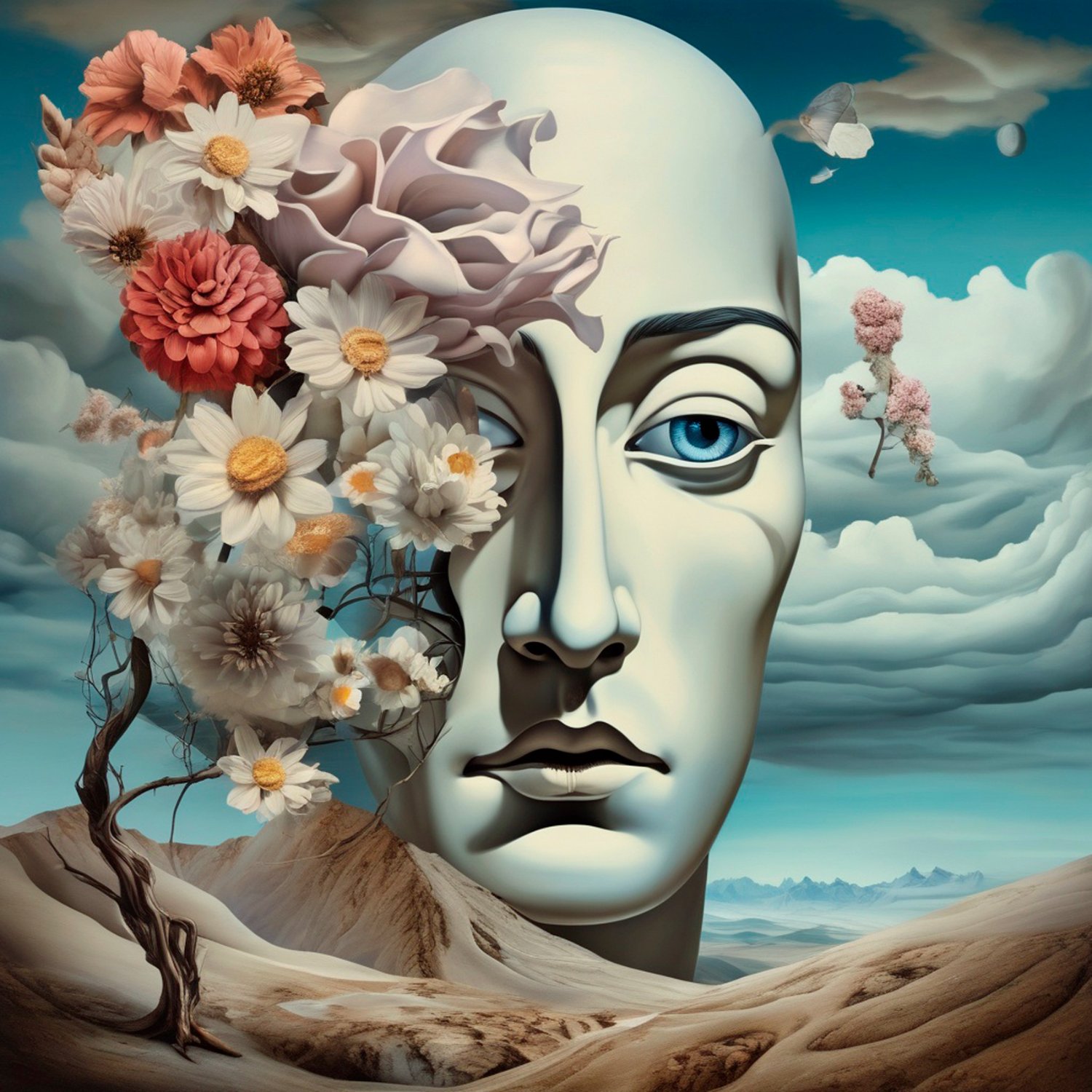 Solve Blue eyes after Salvador Dali jigsaw puzzle online with 144 pieces