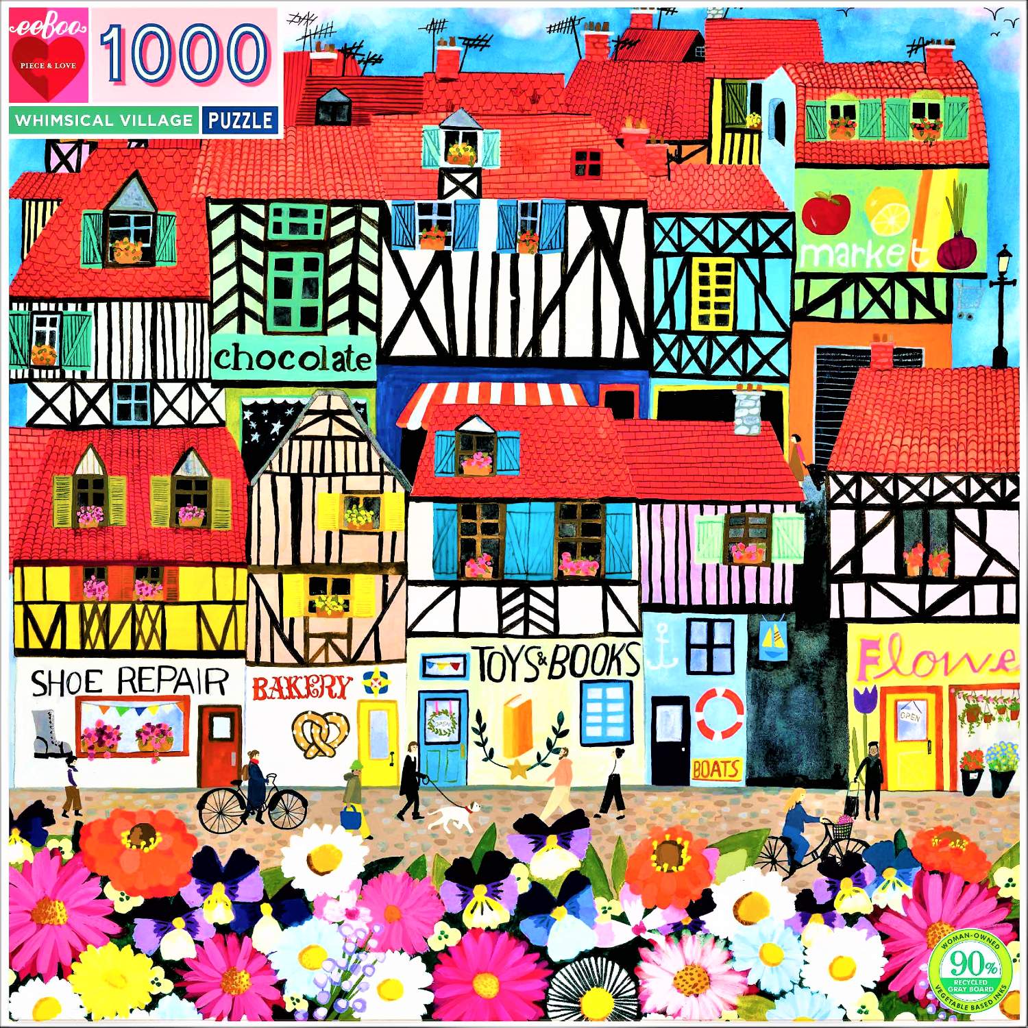 Solve Whimsical Tudor Village (Puzzle Box Cover) jigsaw puzzle online ...