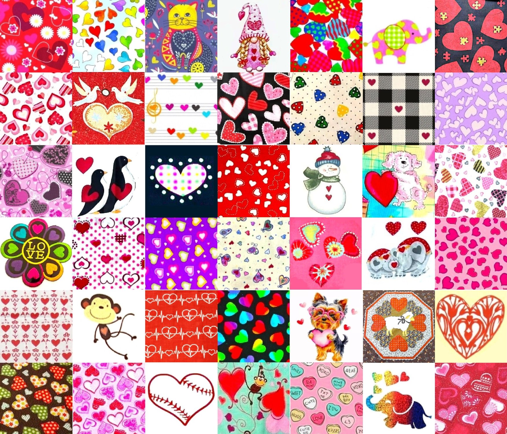 Solve PATCHWORK HEARTS 9 jigsaw puzzle online with 378 pieces