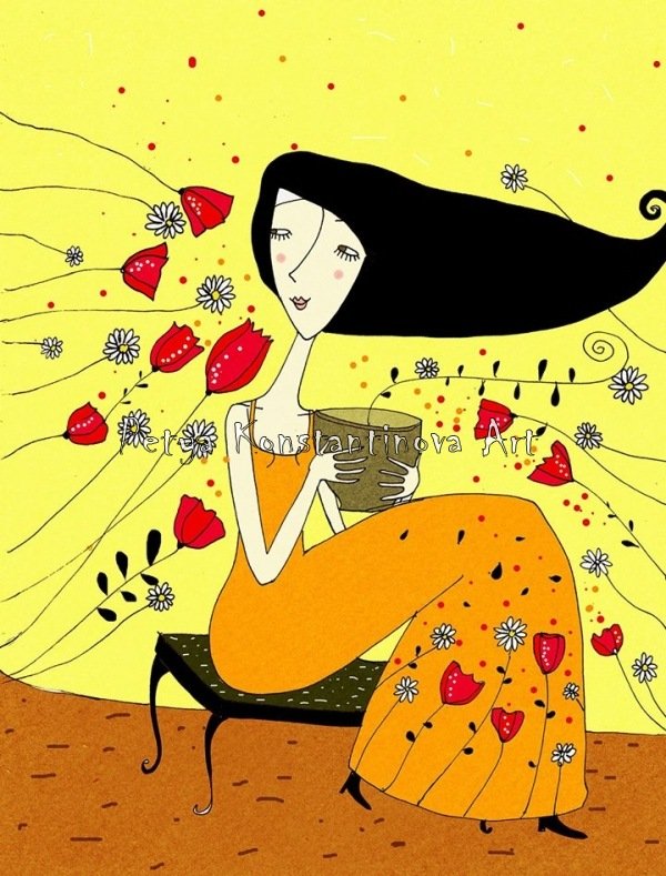 Solve Petya Konstantinova Artwork - 'Hello Maria' jigsaw puzzle online ...