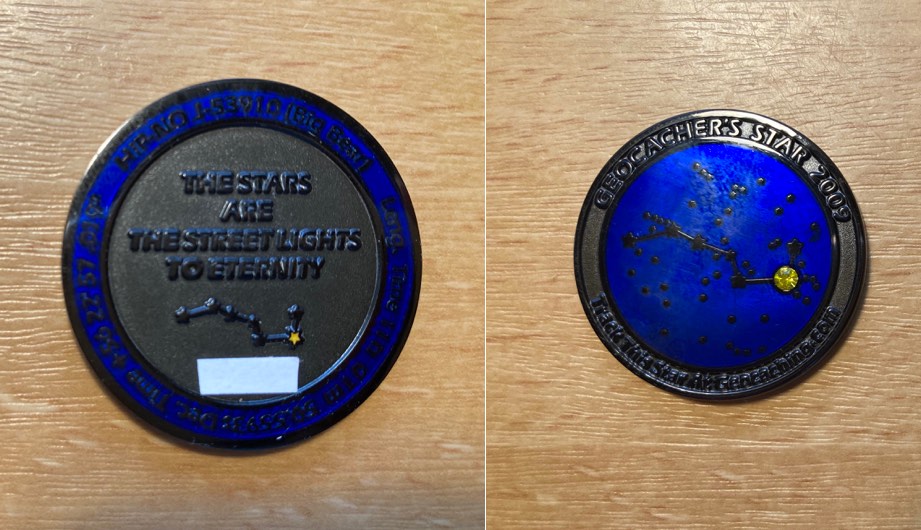 Solve The stars are the street lights to eternity, Geocoin TB-code ...