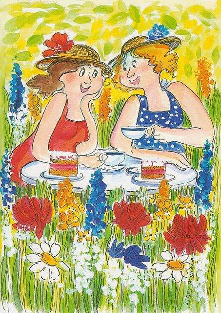 Solve Kaffeeklatsch auf der Wiese. jigsaw puzzle online with 48 pieces