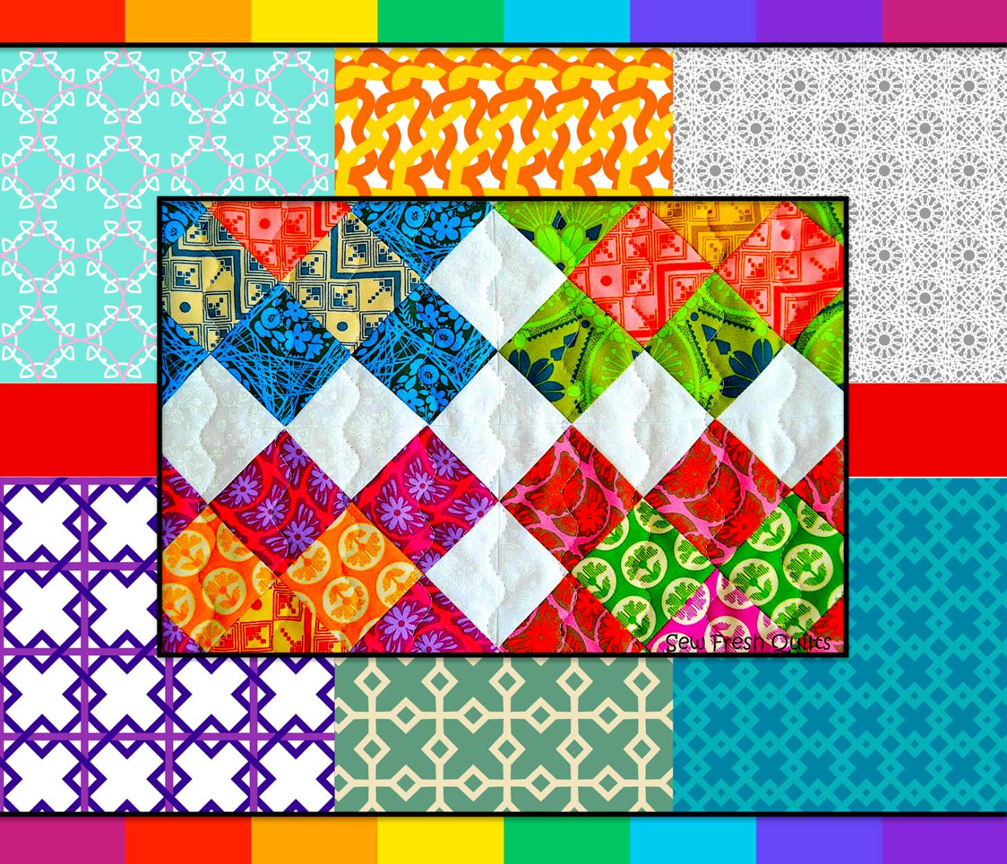 Solve Quilted Patterns jigsaw puzzle online with 120 pieces