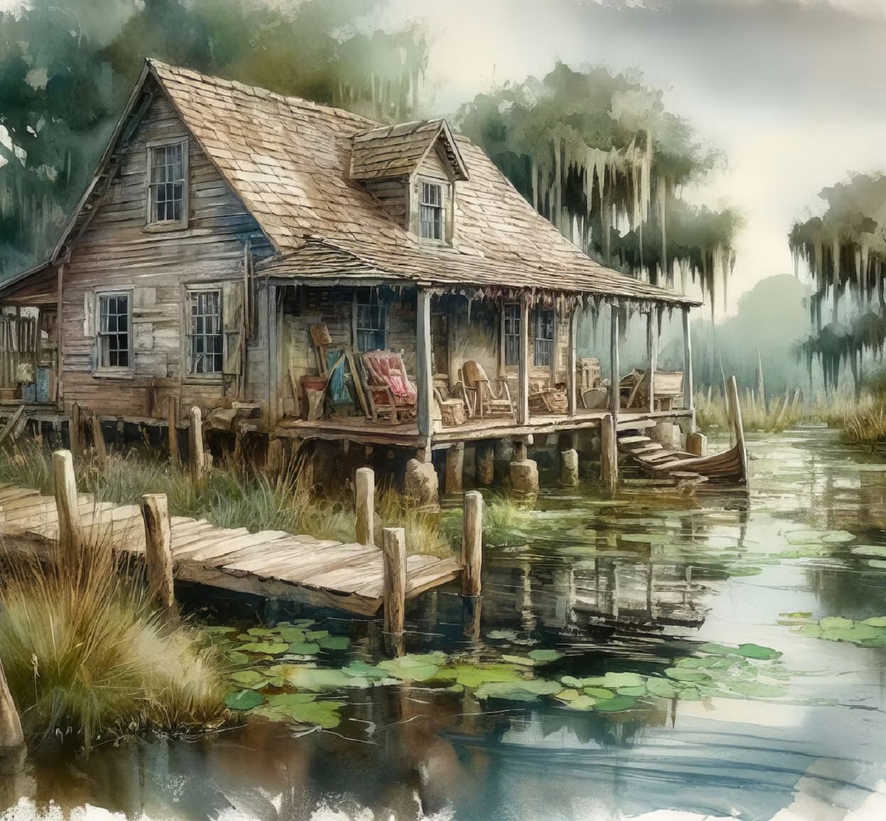 Solve Bayou Home 5 jigsaw puzzle online with 72 pieces