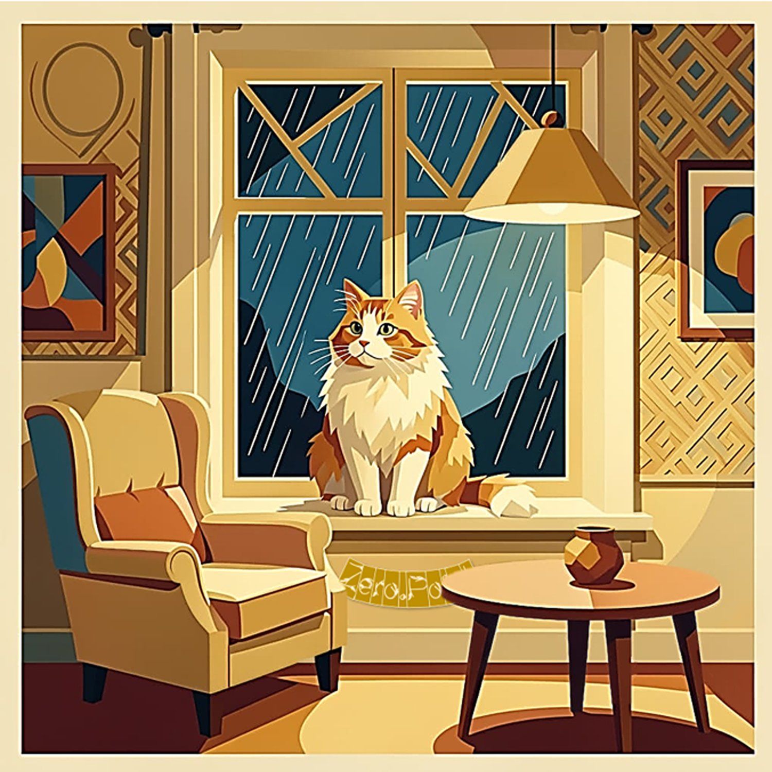 Solve Cat in window jigsaw puzzle online with 600 pieces