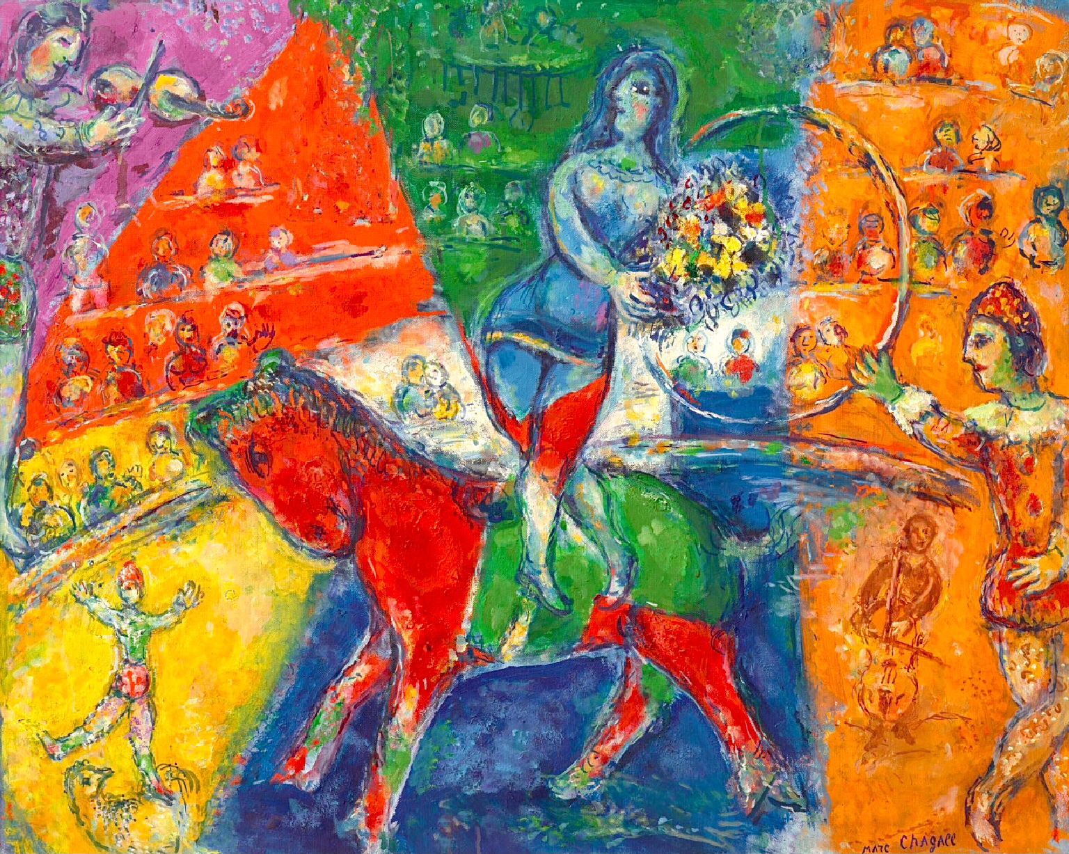 Solve Le cirque rouge et bleu, c.1970, Marc Chagall (1887-1985) jigsaw ...
