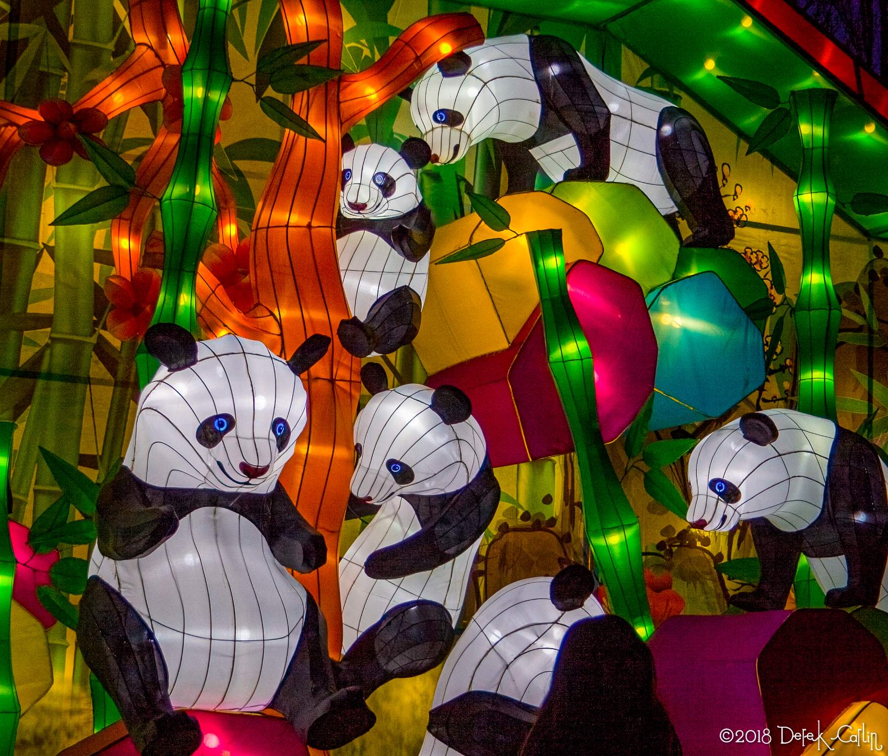 Solve Panda Lanterns (harder) jigsaw puzzle online with 270 pieces