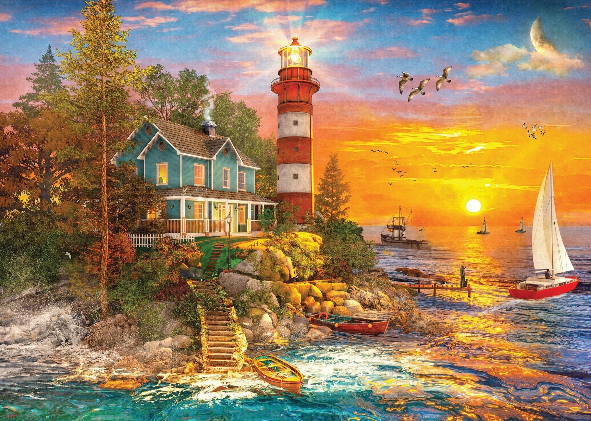 Solve Lighthouse Island jigsaw puzzle online with 150 pieces