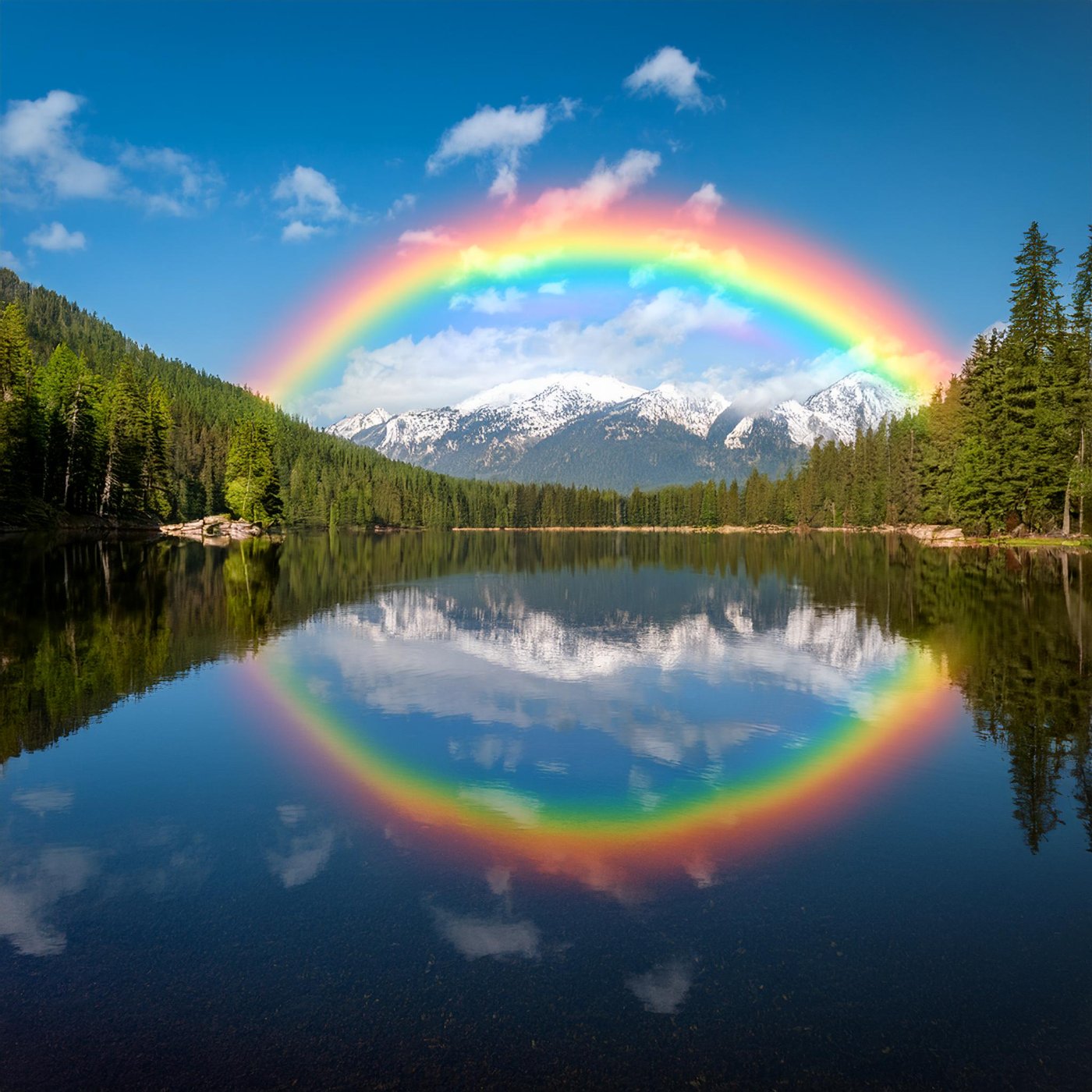 Solve Rainbow Reflection jigsaw puzzle online with 49 pieces