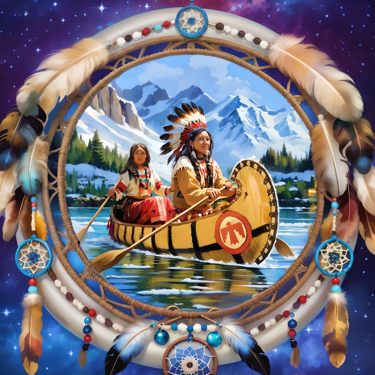 Solve PUZZLE - Young Native Americans Canoeing jigsaw puzzle online ...