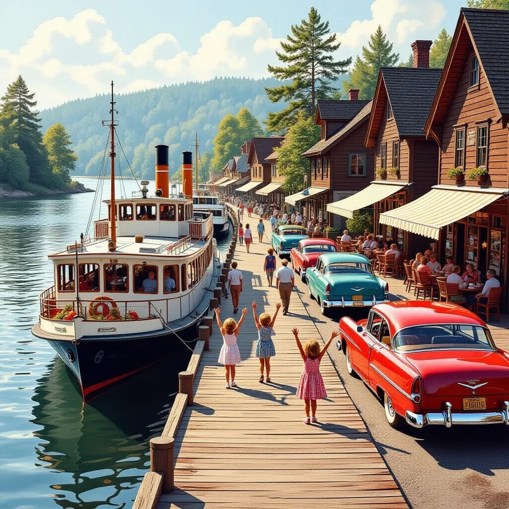 Solve 251116 - Riverboat in the village (𝕄-𝔸𝕀) jigsaw puzzle online ...