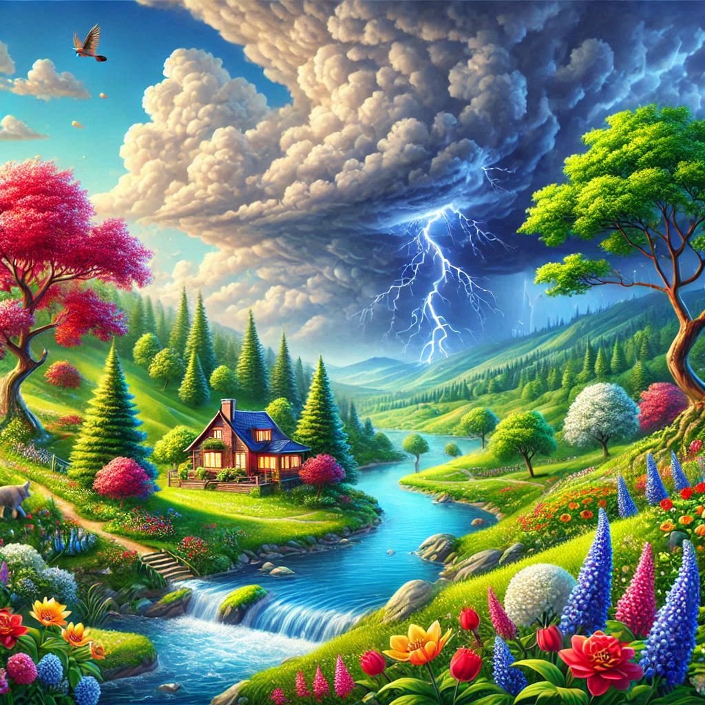 Solve LOOMING STORM jigsaw puzzle online with 256 pieces