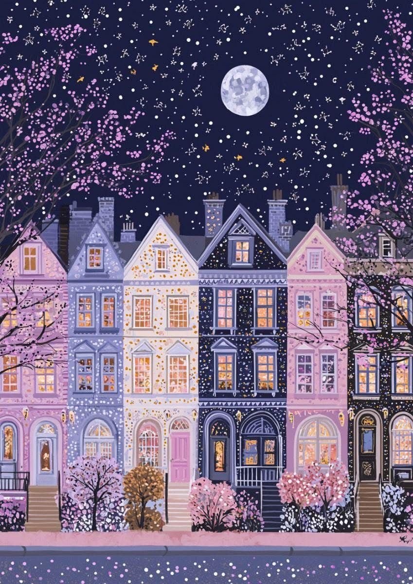 Solve night row jigsaw puzzle online with 140 pieces
