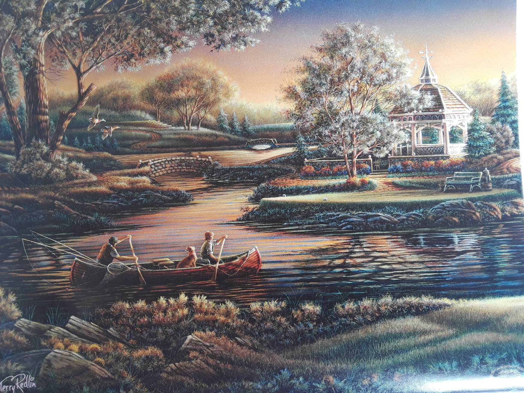 Solve 'SUMMER ON THE GREENS"Artist Terry Redlin jigsaw puzzle online ...