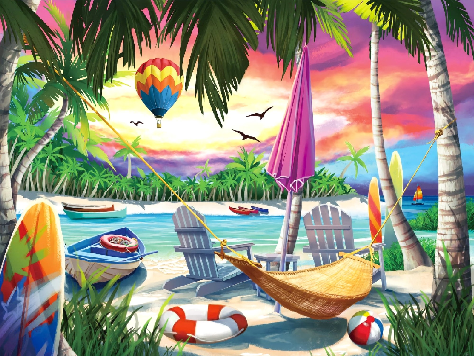 Solve Hawaiian Summer Seaside jigsaw puzzle online with 352 pieces