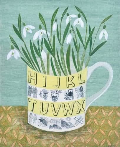 Solve Snowdrops in Eric Ravilious Alphabet mug jigsaw puzzle online ...