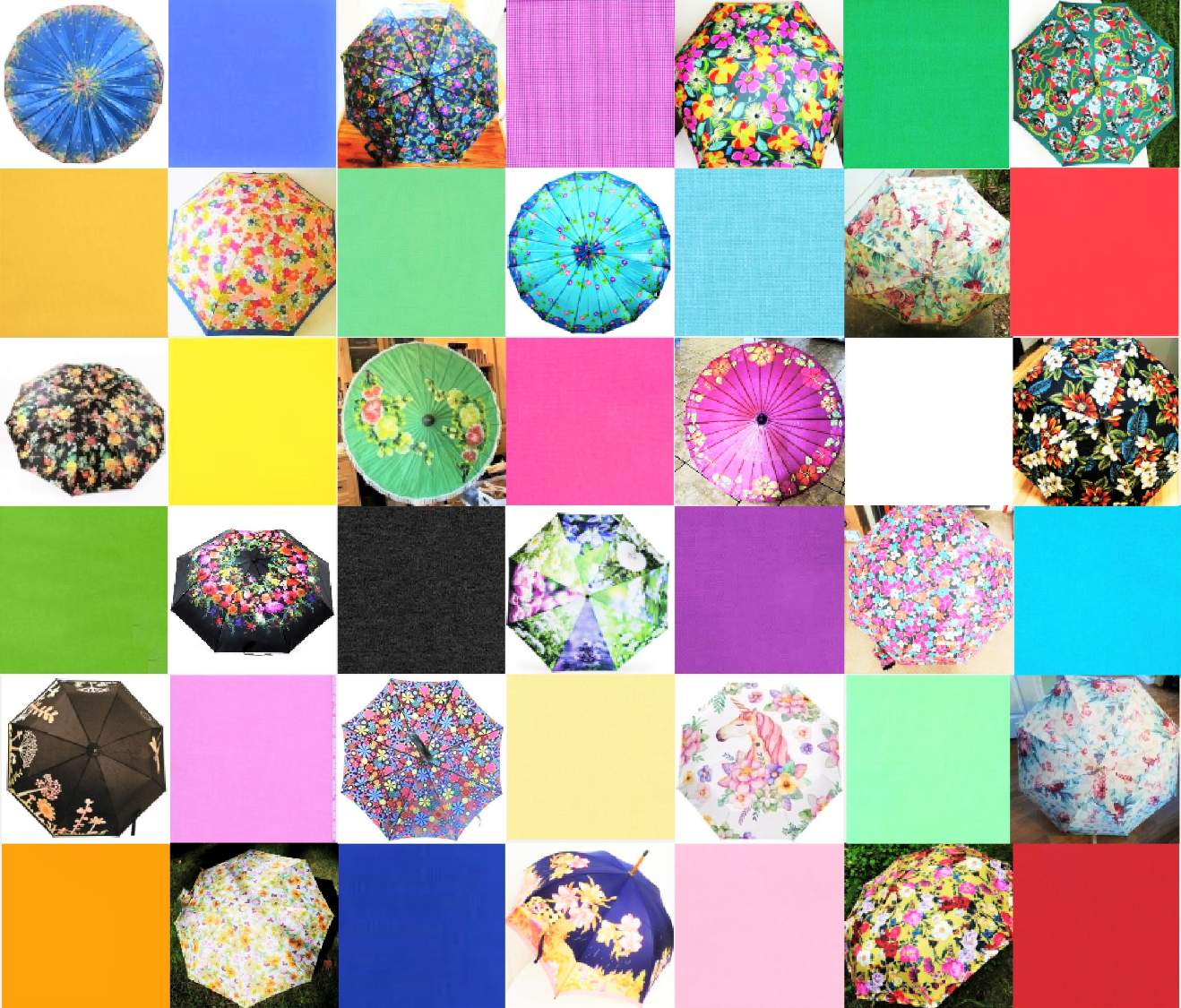 Solve COLORBLOCK UMBRELLAS jigsaw puzzle online with 72 pieces