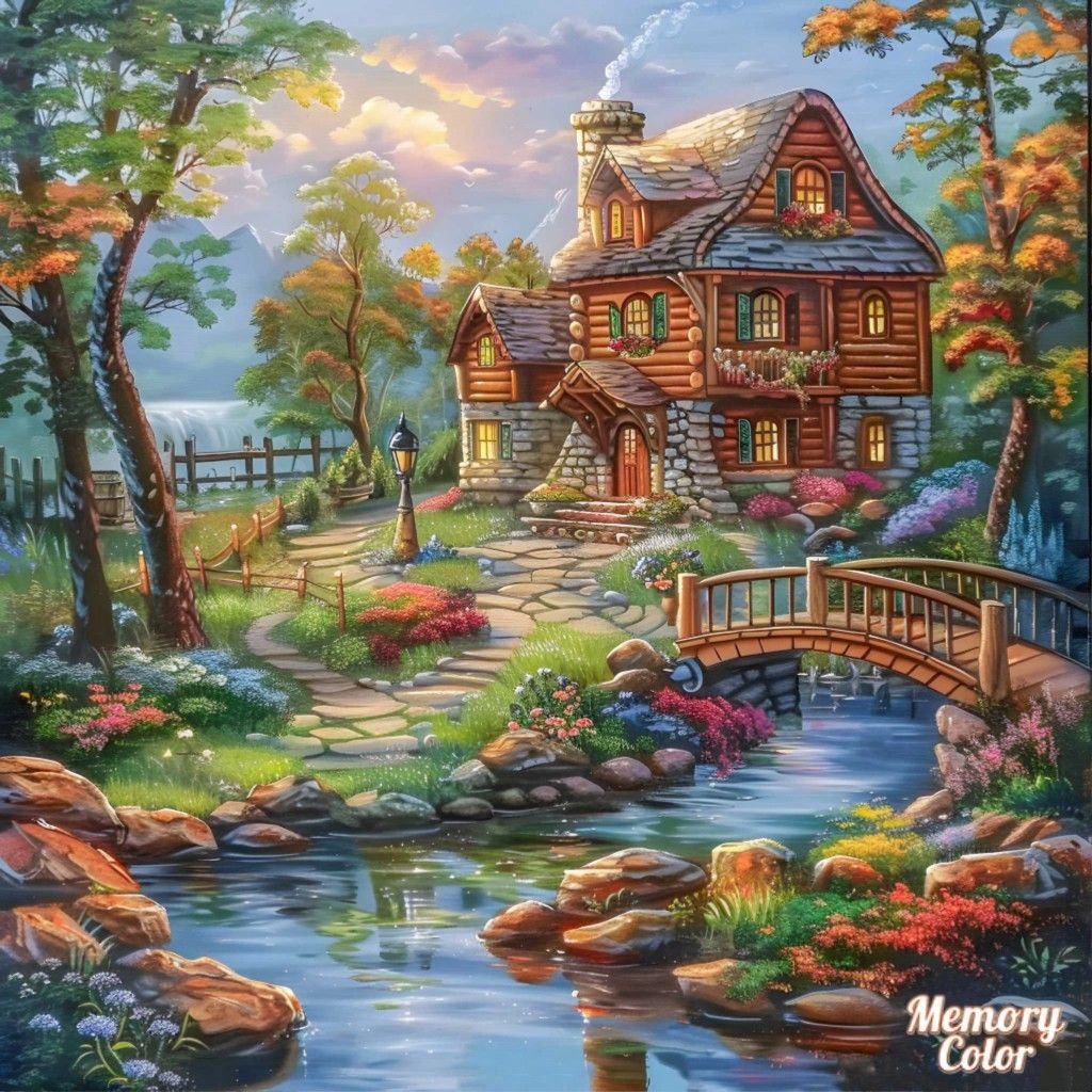 Solve PUZZLE - Country Log Cabin jigsaw puzzle online with 81 pieces