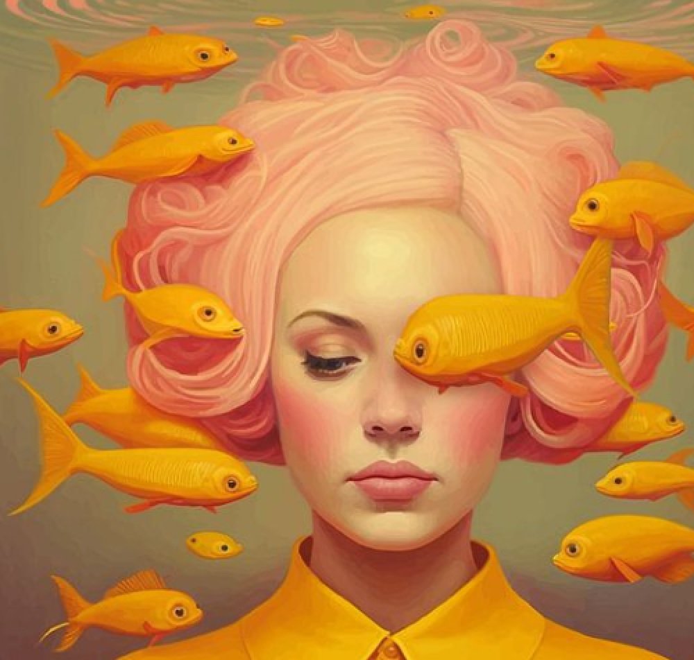 Solve Goldfisch jigsaw puzzle online with 196 pieces