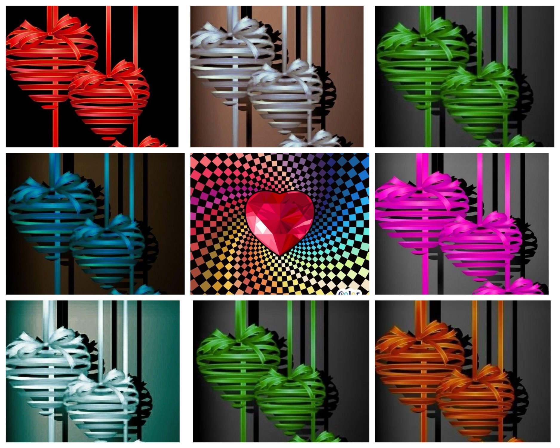 Jigsaw Puzzle | 80 pieces | Ribbon Hearts | Jigidi