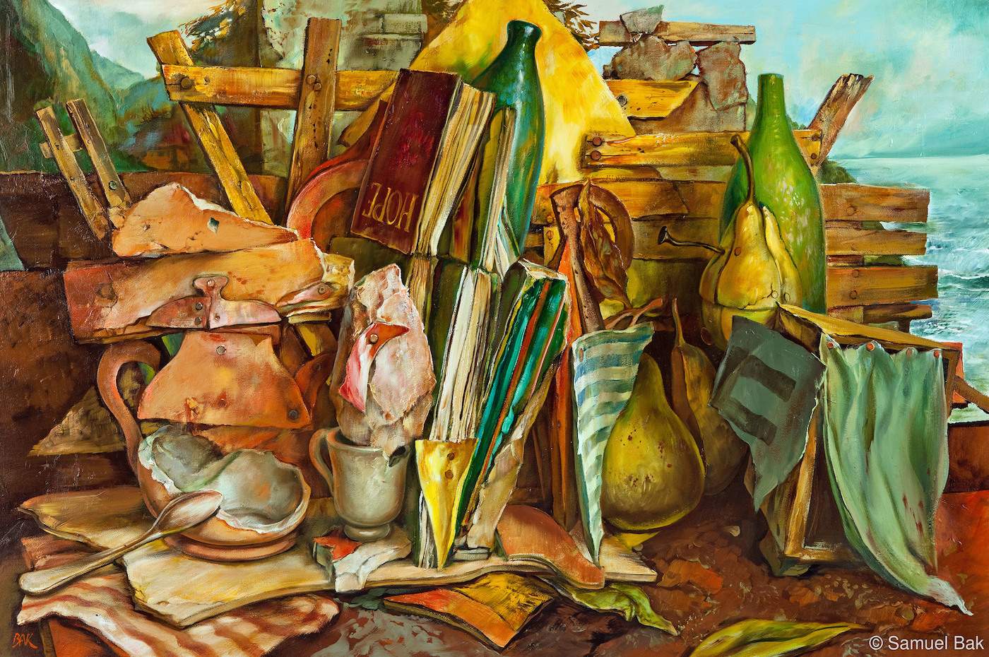 Solve Samuel Bak. Still Life with Symbol jigsaw puzzle online with 96 ...