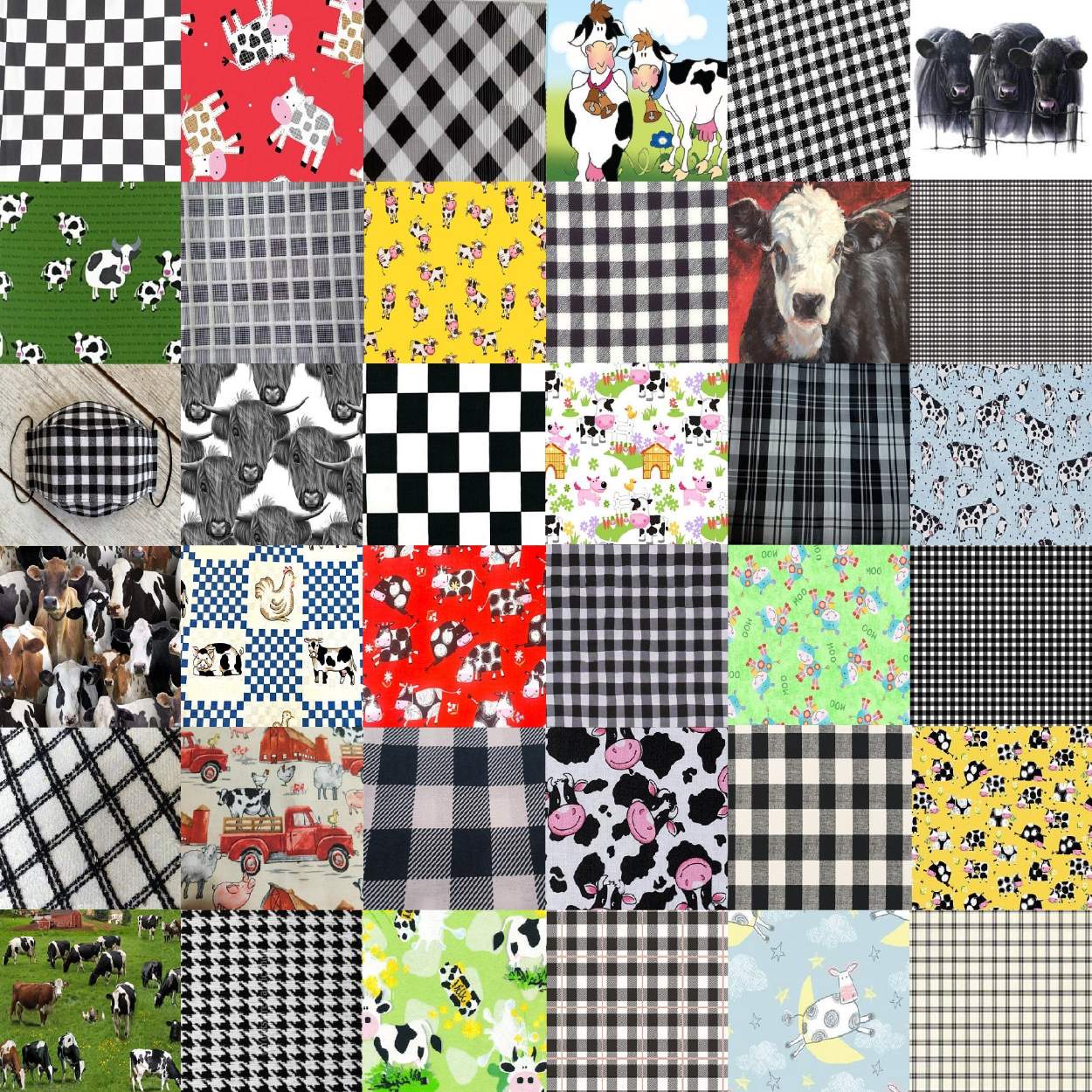 Solve Checks and Cows jigsaw puzzle online with 100 pieces