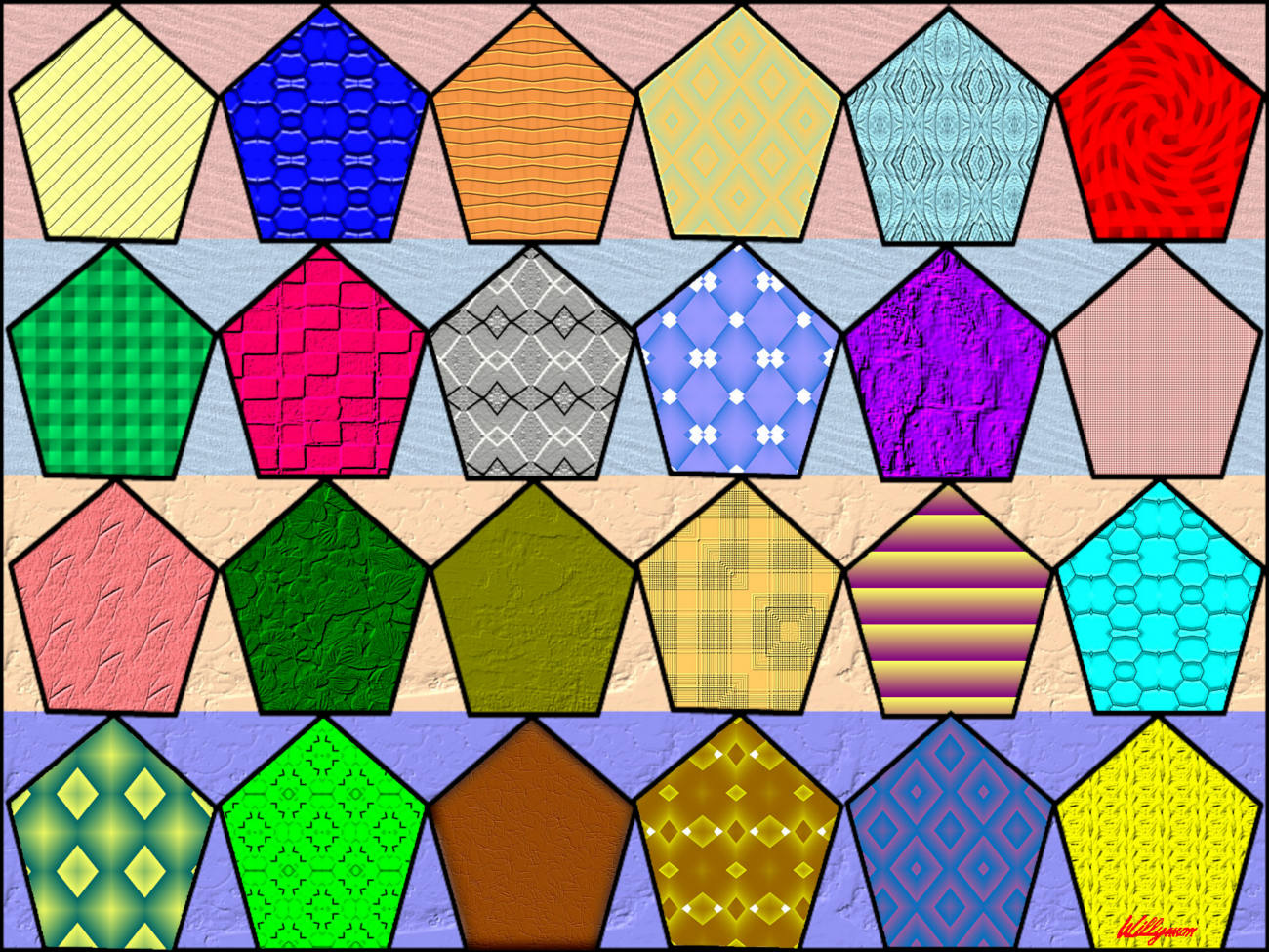 Solve pentagons jigsaw puzzle online with 130 pieces