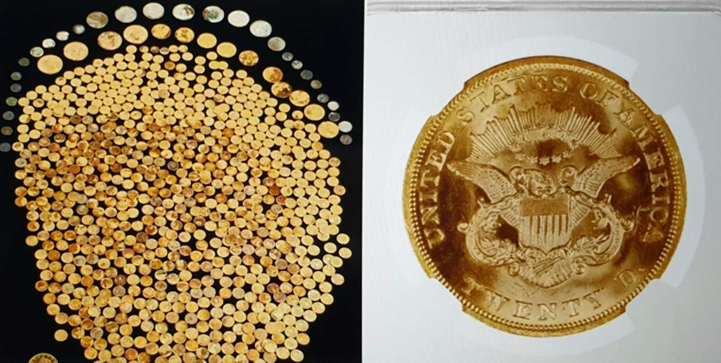 Solve BURIED GOLD COINS FOUND! jigsaw puzzle online with 28 pieces