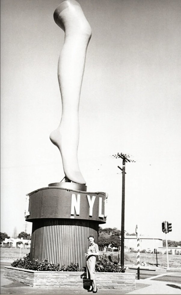 Solve A 30-foot-tall leg, installed in 1948 to advertise Sanderson ...
