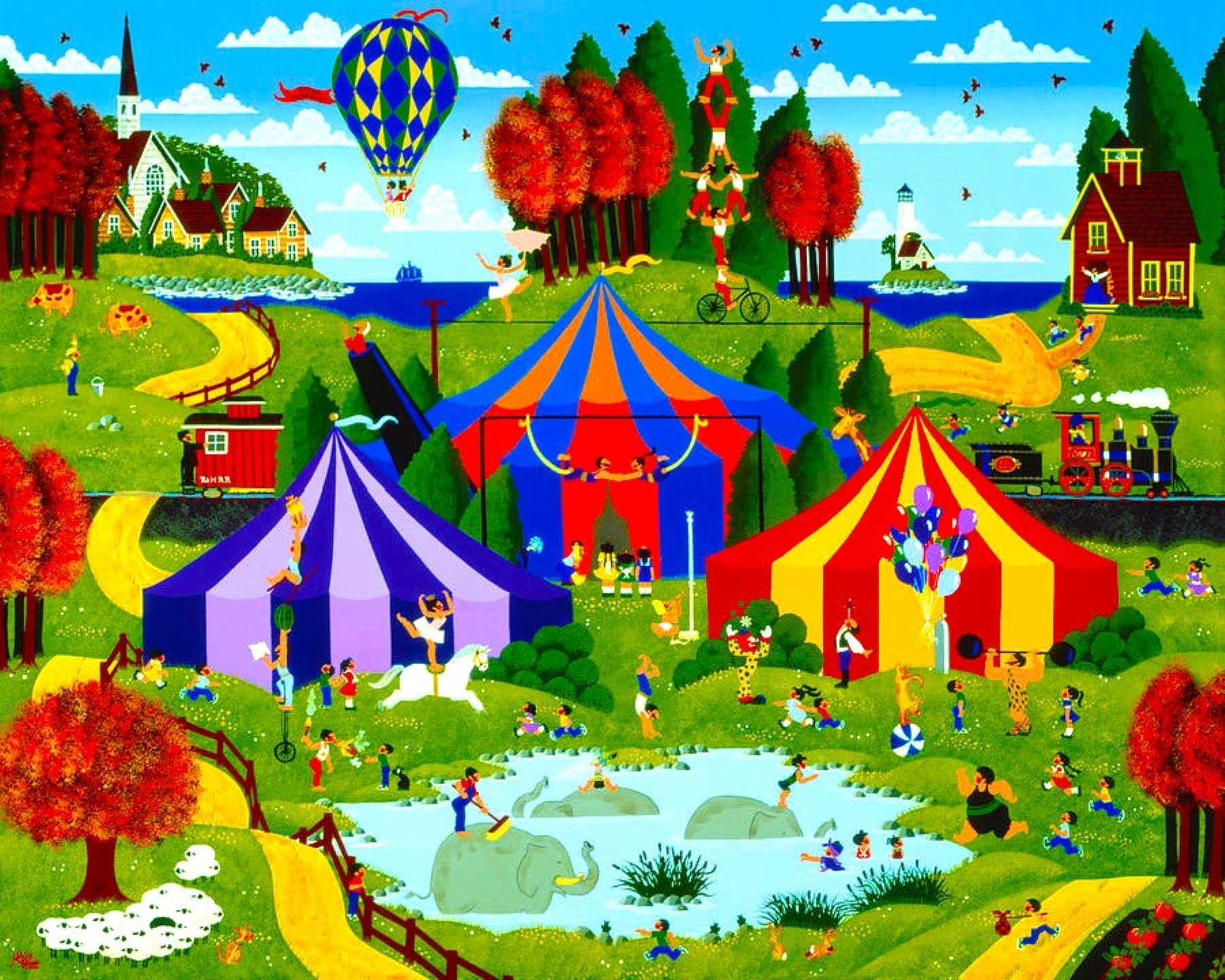 Solve Coastal Circus jigsaw puzzle online with 130 pieces