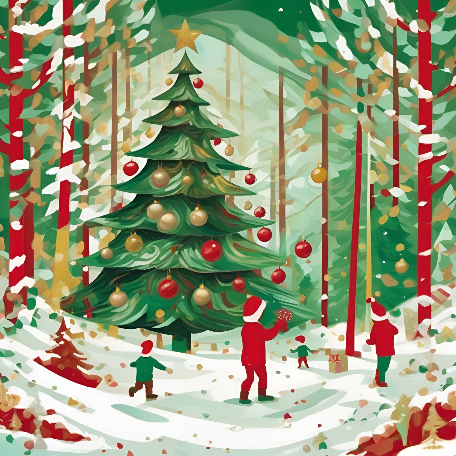 Solve Abstract Christmas Tree jigsaw puzzle online with 121 pieces