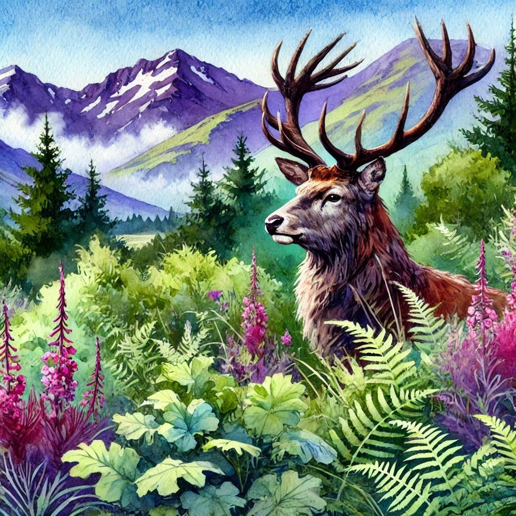 Solve The stag (resize 9 to 306 pieces) jigsaw puzzle online with 81 pieces