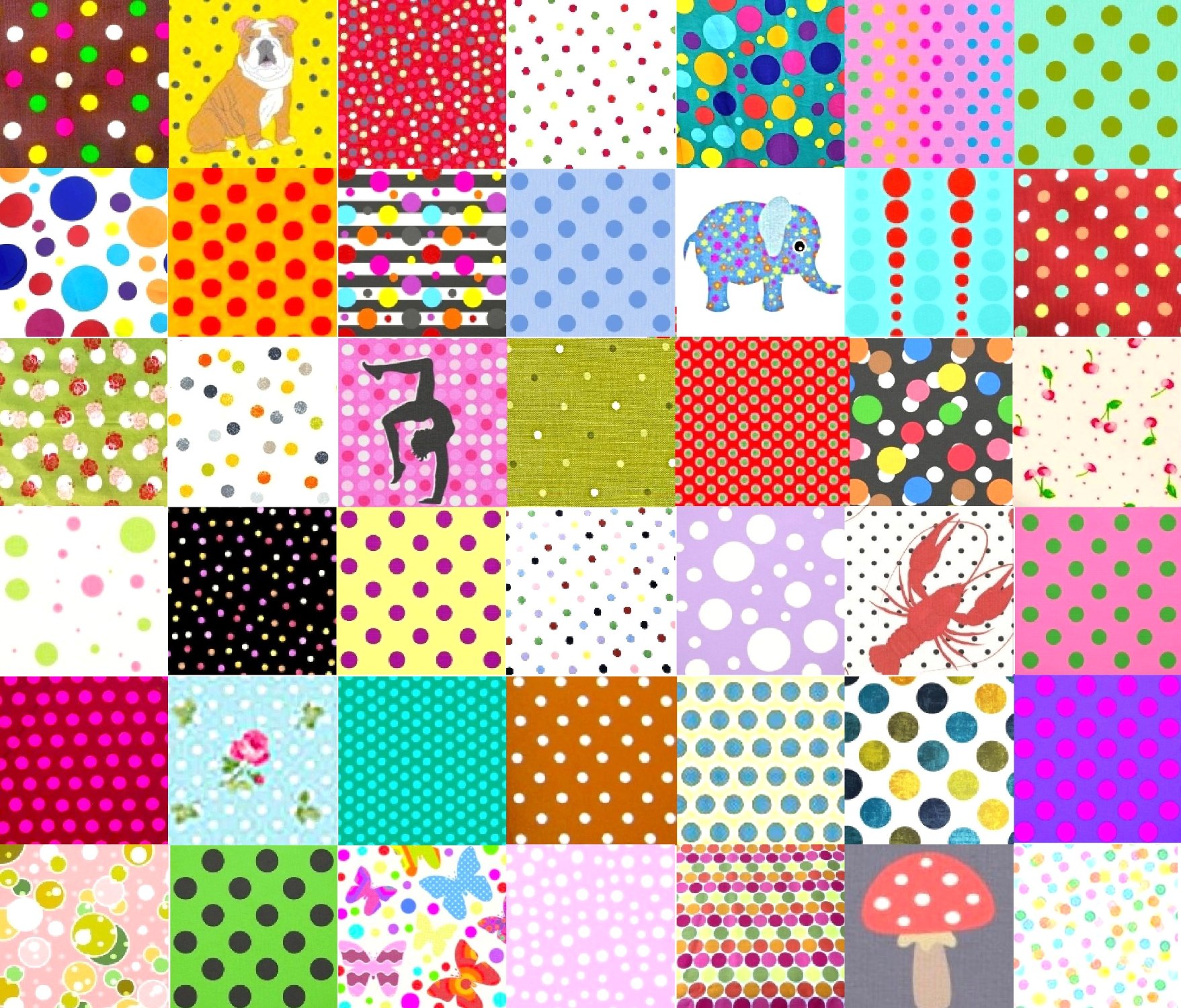Solve PATCHWORK POLKA DOTS jigsaw puzzle online with 255 pieces