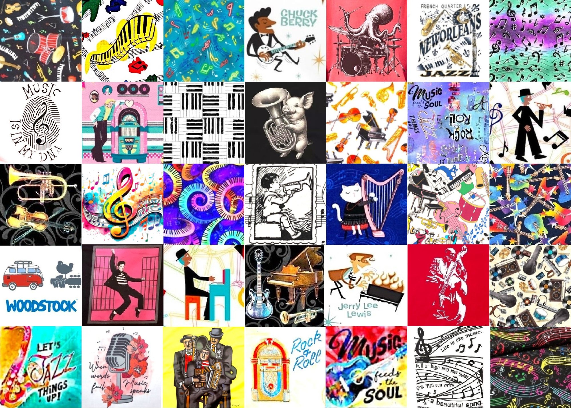 Solve PATCHWORK MUSIC 2 jigsaw puzzle online with 140 pieces