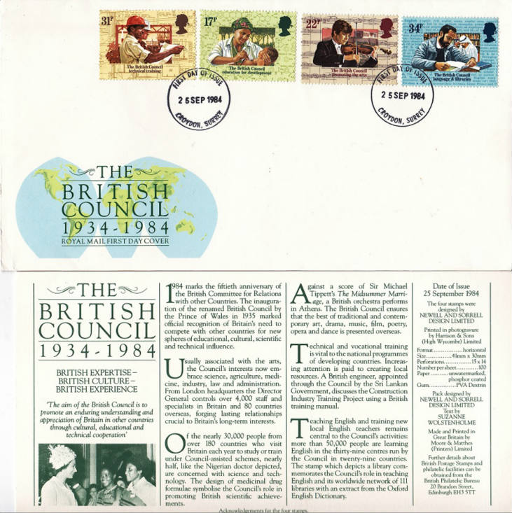 Solve First Day stamp covers (33) The British Council 1934-1984 jigsaw ...