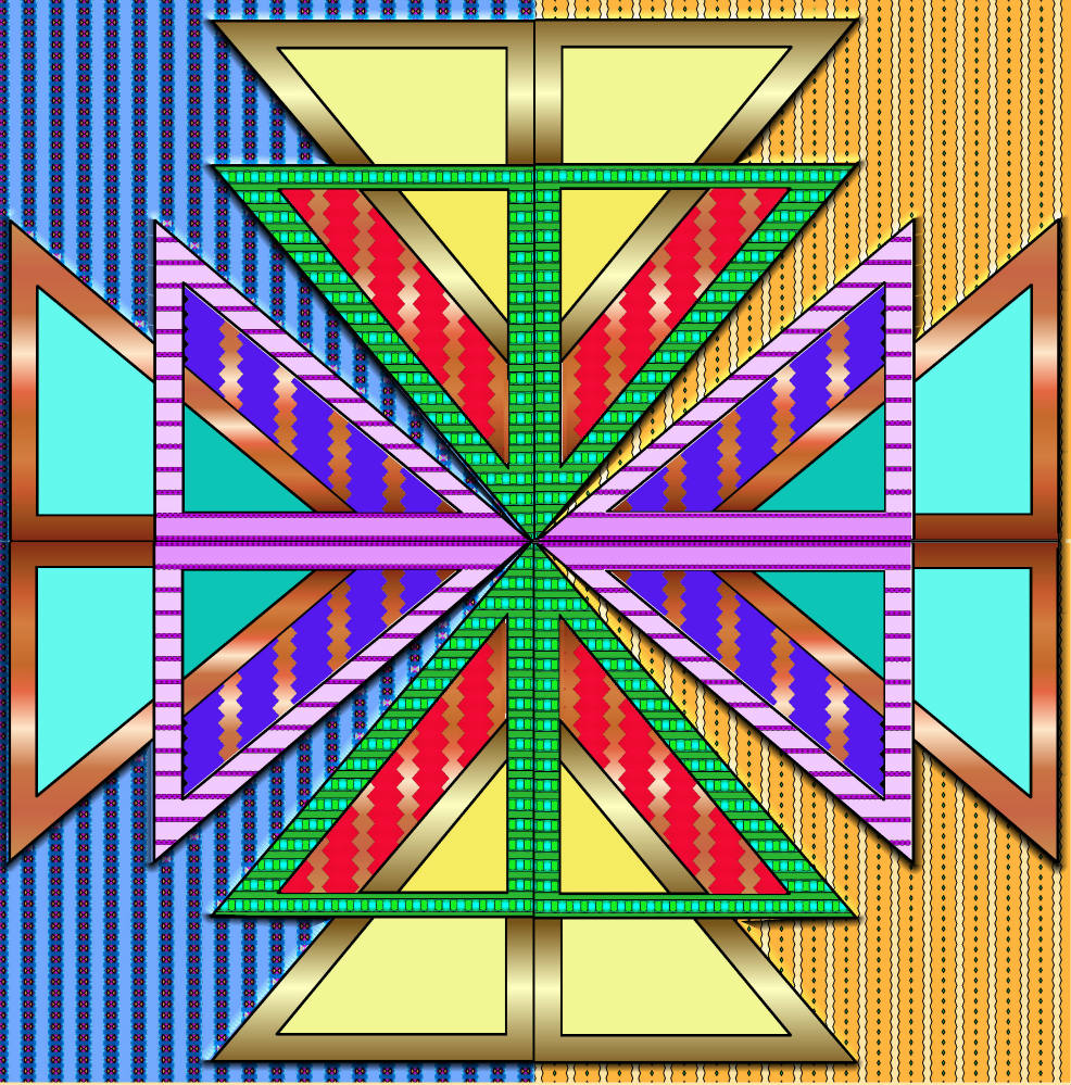 Solve TRIANGLE CROSS jigsaw puzzle online with 100 pieces