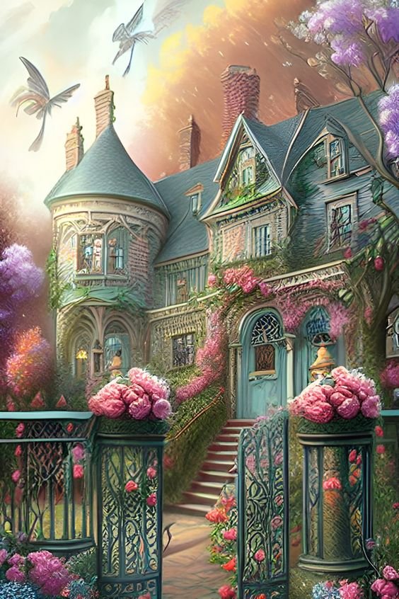 Solve Fancy mansion jigsaw puzzle online with 96 pieces