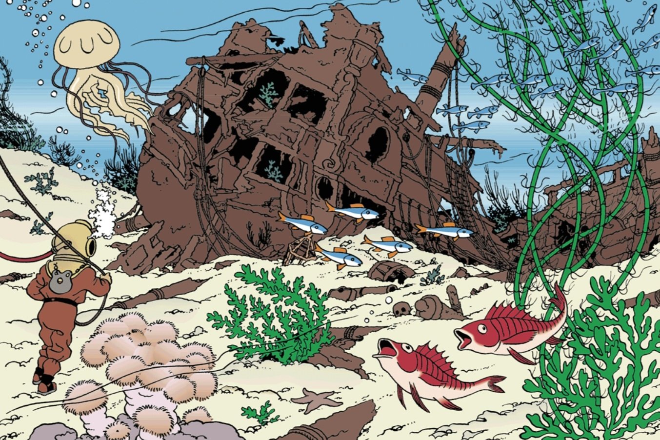 Solve Red Rackham's Sunken Treasure Ship, The Unicorn jigsaw puzzle ...