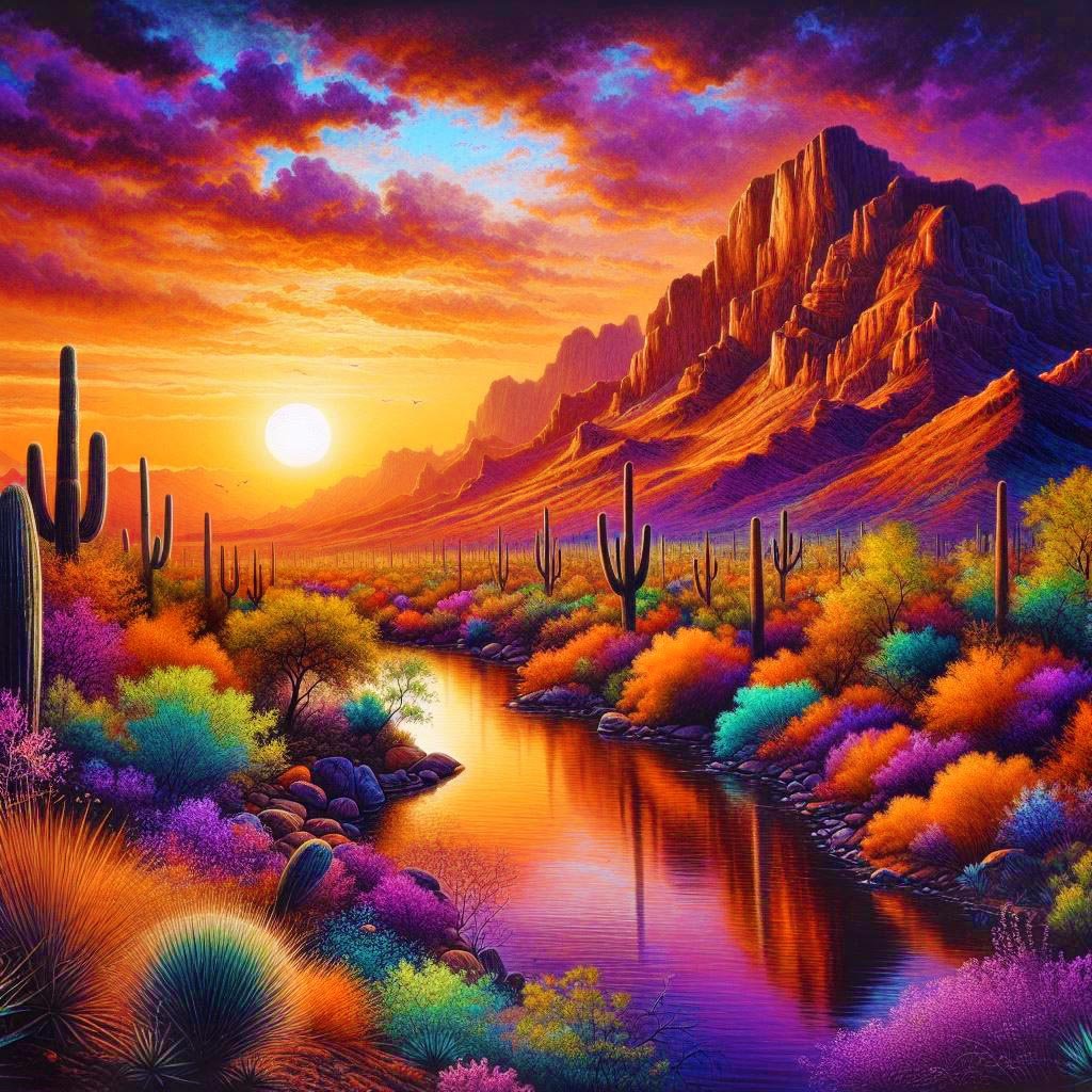 Solve sunrise in Arizona jigsaw puzzle online with 81 pieces