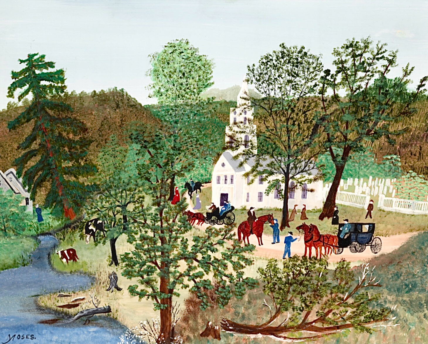 Solve The Church in the Wild Wood, 1948, Anna Mary “Grandma Moses ...