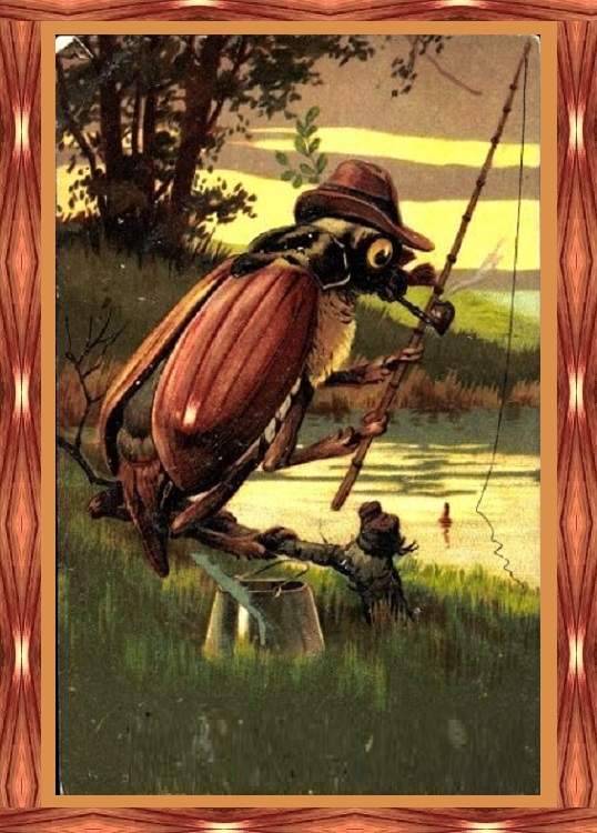 Solve The Fishing Bug jigsaw puzzle online with 48 pieces