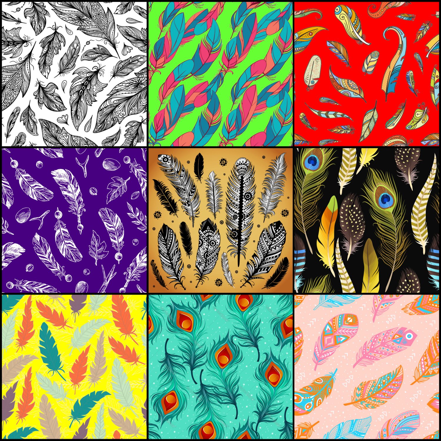 Solve Feather patterns 4 jigsaw puzzle online with 225 pieces
