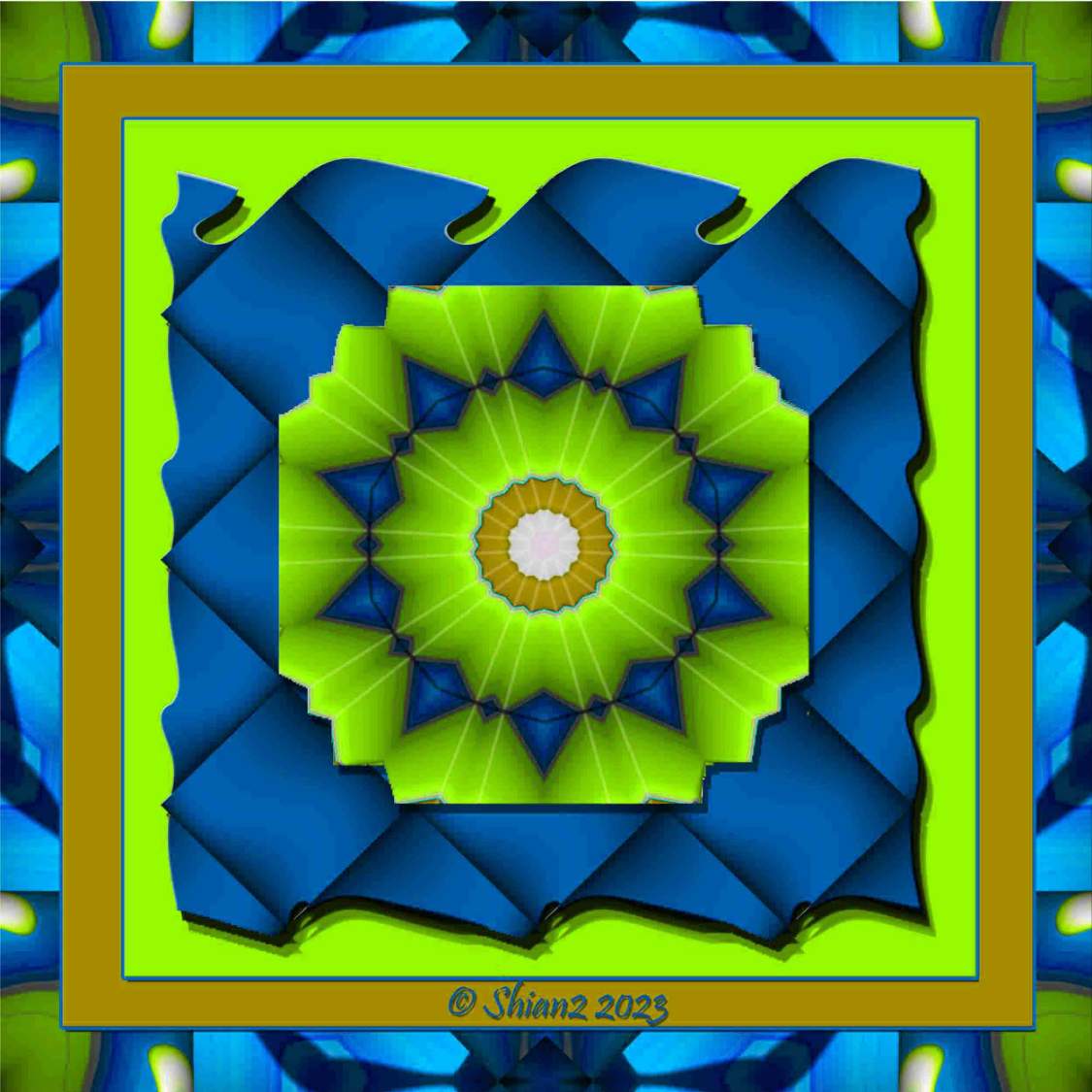 Solve Lime and Blue jigsaw puzzle online with 64 pieces